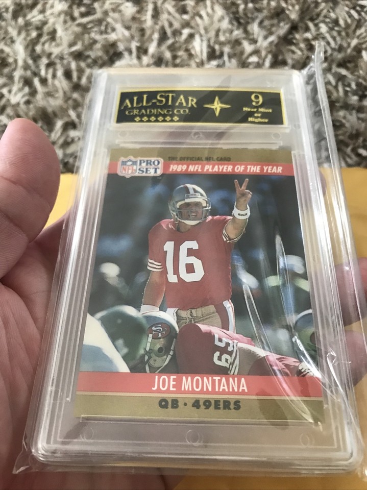 1990 JOE MONTANA - PRO SET 1989 NFL Graded 9 Error Card Rare- 49ers | eBay