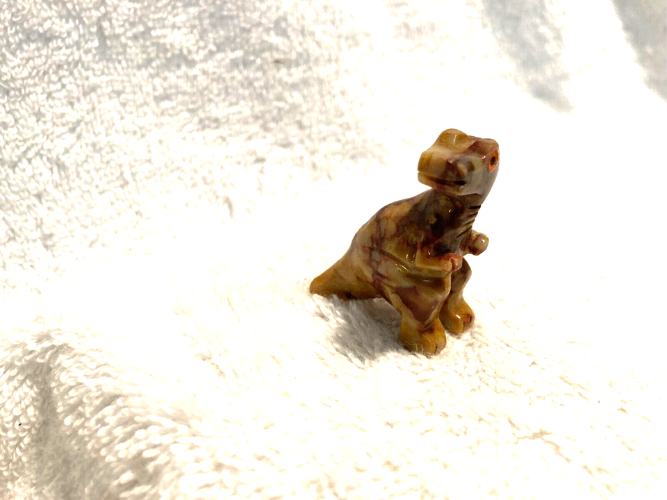 Peruvian Soapstone Hand Carved T Rex Dinosaur Figurine 1 1/2" T x 1 1/4 ...