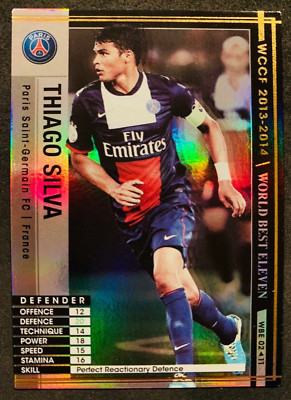 2013-14 Panini WCCF World Best Eleven Thiago Silva PSG refractor card ...