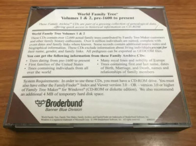 World Family Tree Vol 1 & 2 Pre-1600-Present/Social Security Death ...