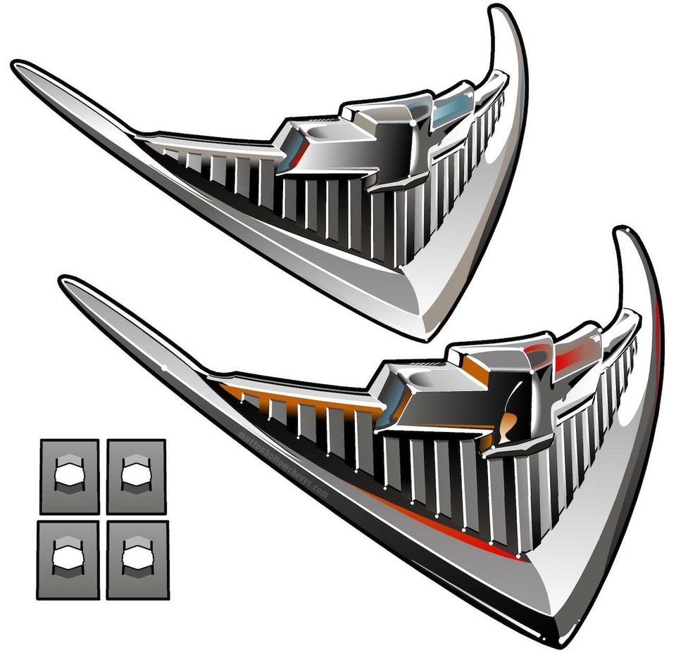 56 Chevy Nomad Under Taillight V8 Emblems 1956 Chevrolet Nomad New | eBay