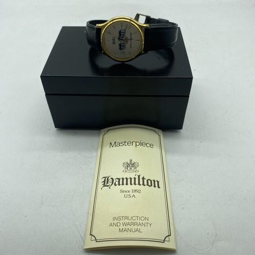 Vintage Hamilton 9812 Masterpiece Pennsylvania 1991 Big 33 Dial Watch ...