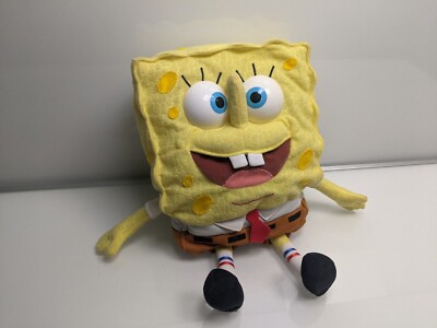 vintage Mattel Viacom BABBLING SPONGEBOB SQUAREPANTS talking 12" plush ...