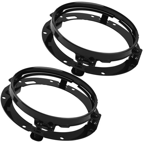 2pcs Black 7" LED Headlight Round Mounting Bracket Rings For Jeep ...
