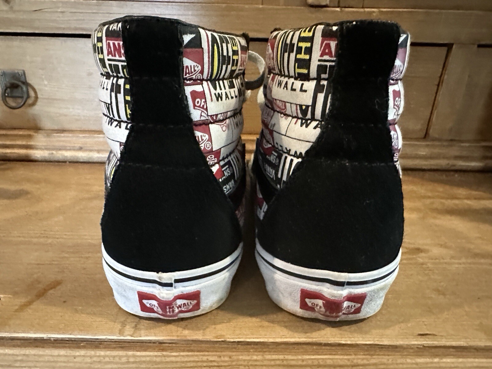 Vans Sk8-Hi Label Mix Mens 6.5 Women’s 8 Black Suede Skate Logo Shoes ...