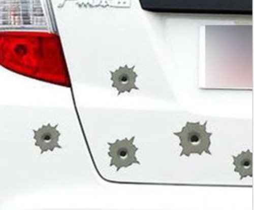 Bullet Hole Stickers gun shot for cars bikes motorcycles helmets - 5 ...