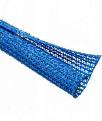 F6N0.38BL 3/8" Blue Split Braided Cable Sleeving , Split Loom, Wrap | eBay