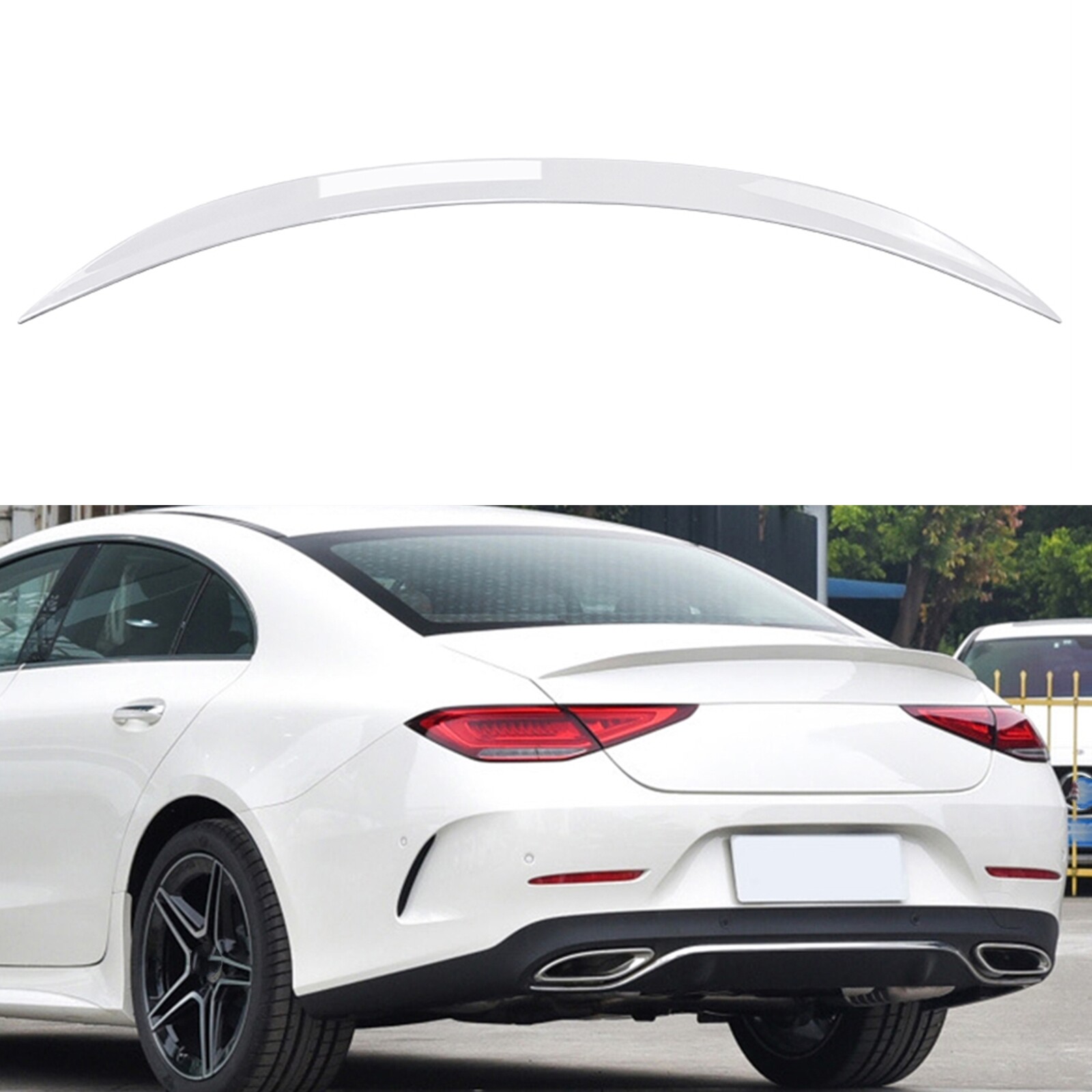 1x White Rear Trunk Spoiler Lip Wing For Mercedes Benz CLS Class C257 ...