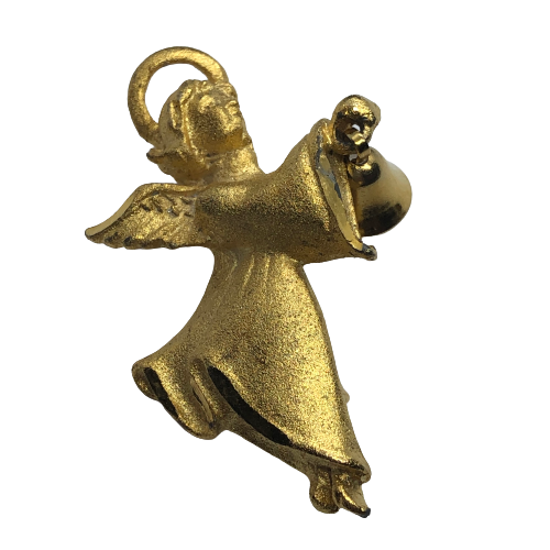 RR Signed Vintage Gold Tone Bell Ringing Angel Brooch / Pin | eBay