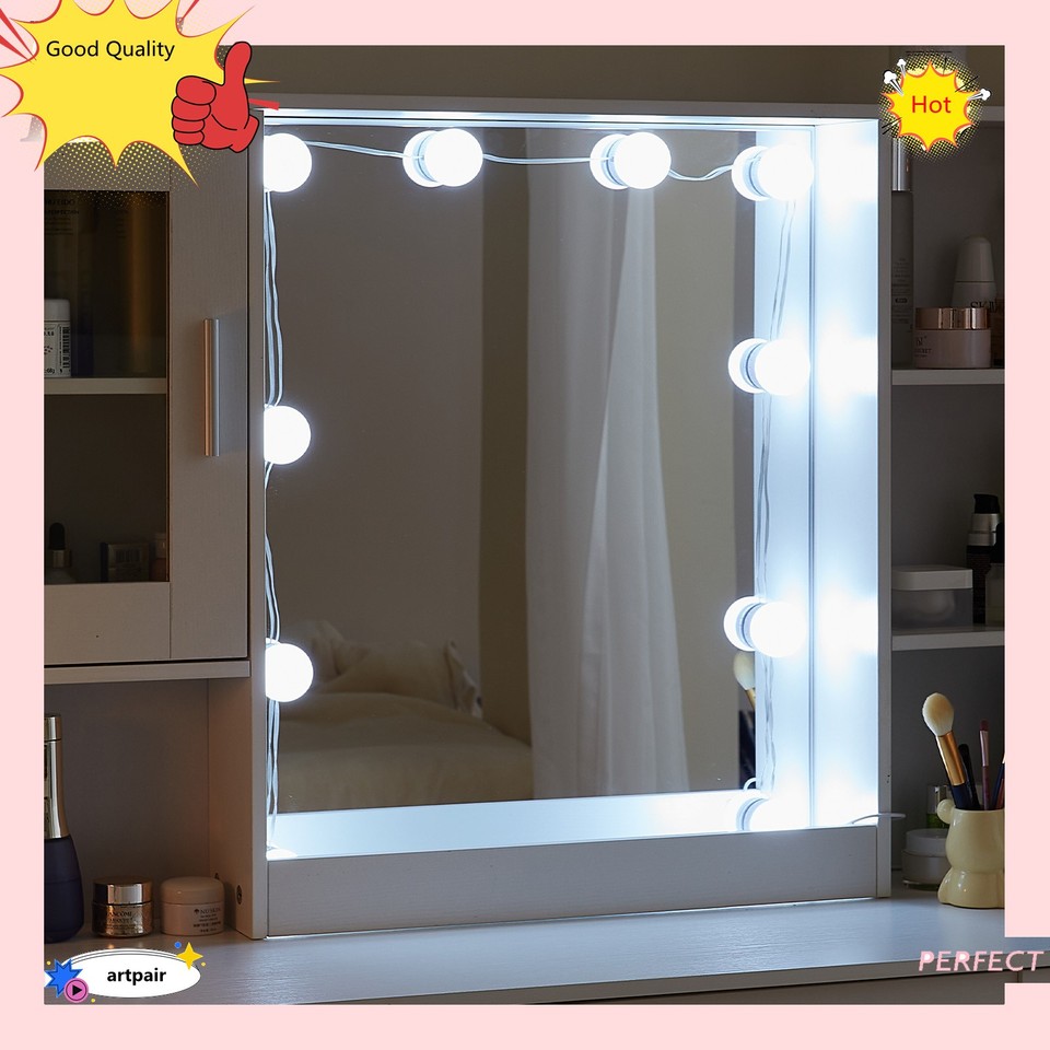 Large Vanity Dressing Desk Makeup with Openable Mirror 5 Drawers ...