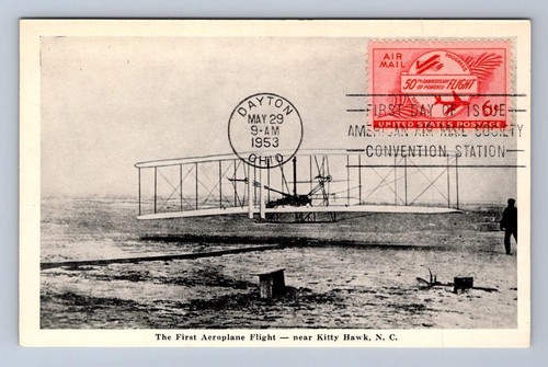 USA C47 AIRMAIL STAMP DAYTON OHIO FIRST DAY WRIGHT KITTY HAWK FLIGHT NC ...
