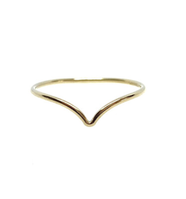 14ct Gold Wishbone Stacker Ring 14ct Bonded Gold Stacking Ring 14ct Ring Lucky | eBay UK