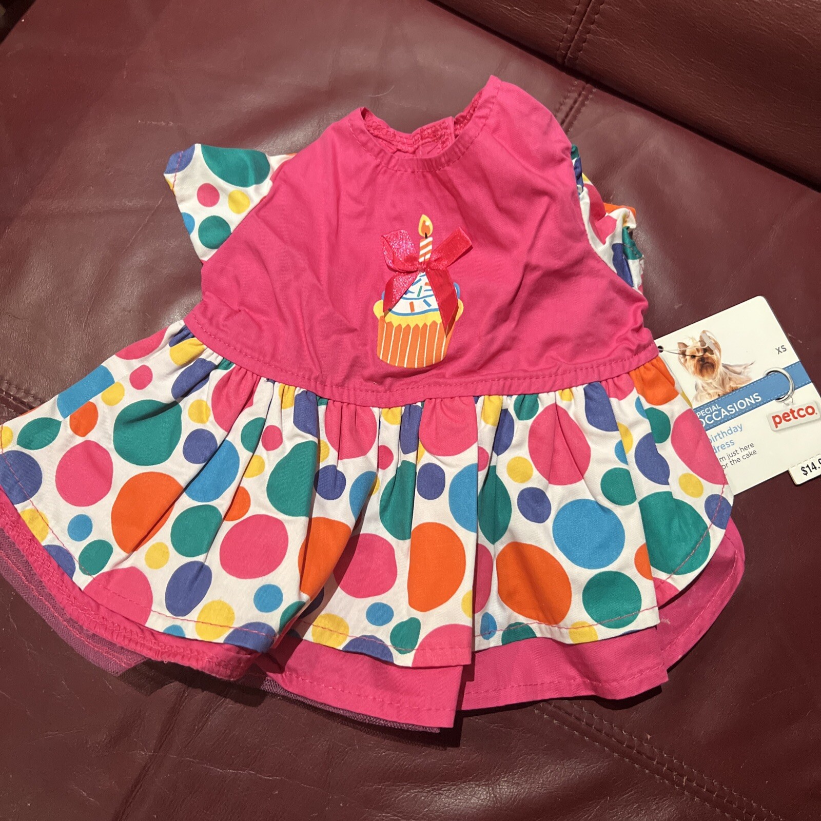 Petco birthday girl cupcake dog dress XS pink polka dot New | eBay