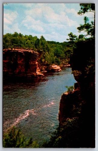 Postcard High Rock from Romance Cliff Dells Wisconsin River F5 | eBay