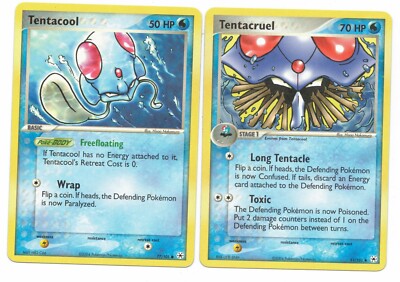 Pokemon Cards: Tentacruel 51/101 & Tentacool 77/101 Hidden Legends Set ...