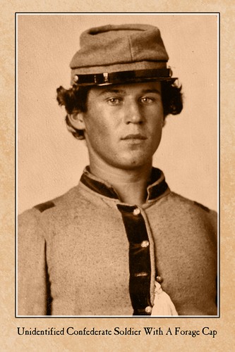 CIVIL WAR VINTAGE PHOTOGRAPH Johnny Reb Confederate With A forage Cap ...
