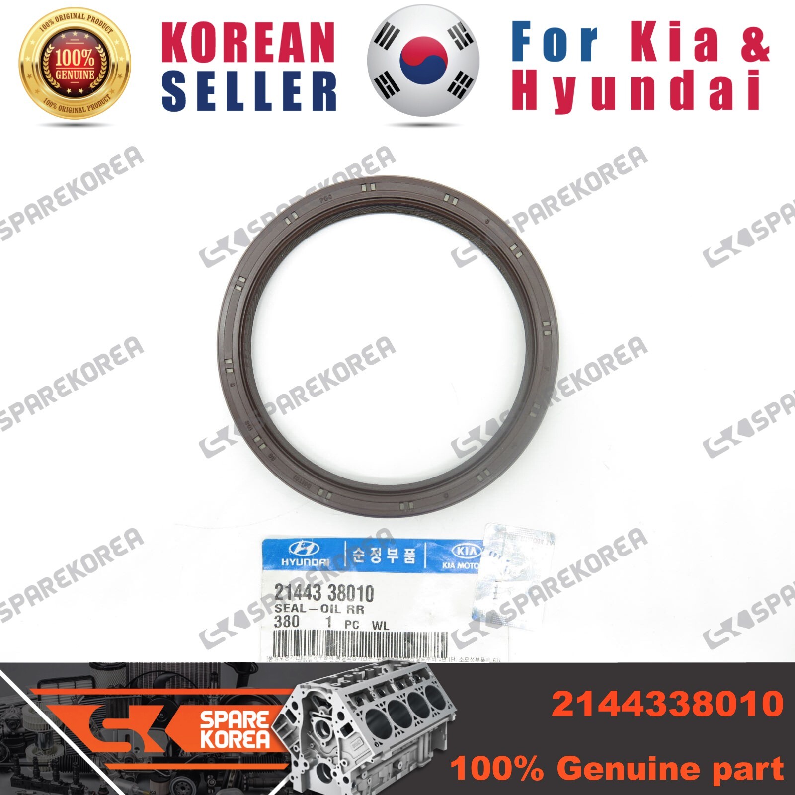 Genuine/OEM 2144338010 SEAL-OIL RR for Hyundai Sonata (EF) | eBay