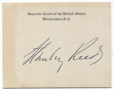 U.S. Supreme Court Justice Stanley Reed Signed Card | eBay