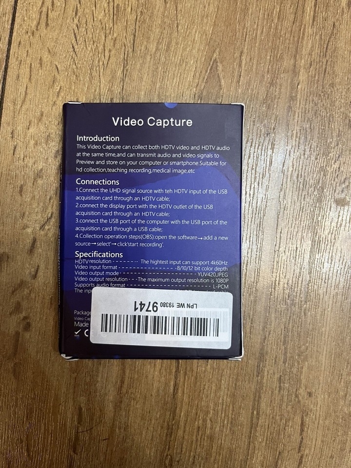 Papeaso 4K HDMI to USB capture card, Full HD 1080p video capture device ...