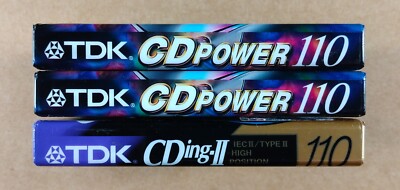 TDK CD Power CDing 110 High Bias Blank Audio Cassette Tape NEW-SEALED ...