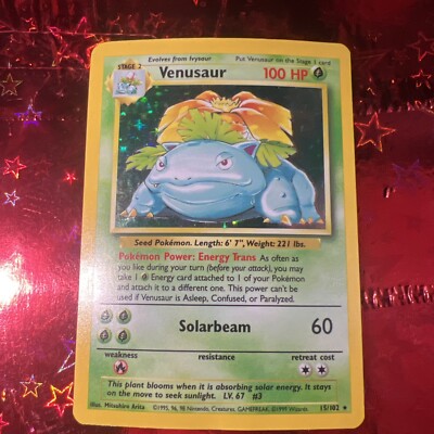 Venusaur Base Set 15/102 Holo Unlimited Rare POKEMON | eBay