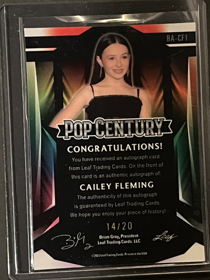 2023 Leaf Pop Century Cailey Fleming -SP Walking Dead Autograph #d /20 ...
