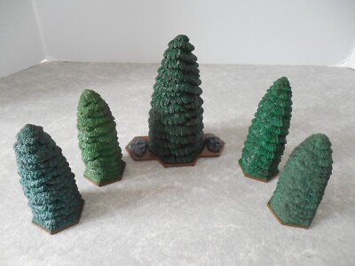 HEROSCAPE, LOT OF 5 EVERGREEN TREES, FOREST SET TERRAIN, ORIGINAL PARTS ...