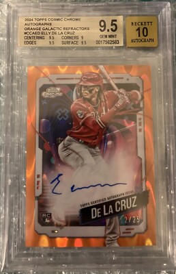 Topps Chrome Cosmic Orange refractor#CCA-ED Elly De LA Cruz Sign 12/25 ...