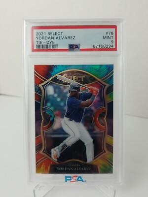 2021 Panini Select Yordan Alvarez #78 Tie-Dye serial numbered 3/20 PSA ...