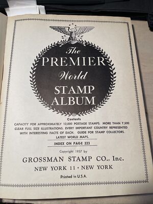 Vintage - The Premier World Stamp Album - Used ( 500+ Stamps ). SB#0007 ...