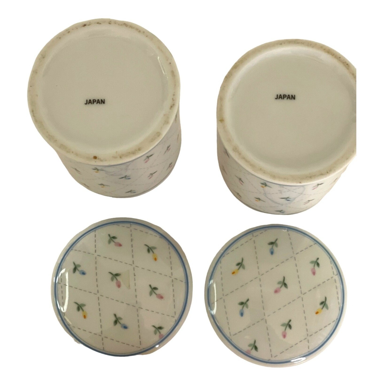 Napcoware Lidded Canister Tray 2 Complete Sets Mini Tulip Pattern ...