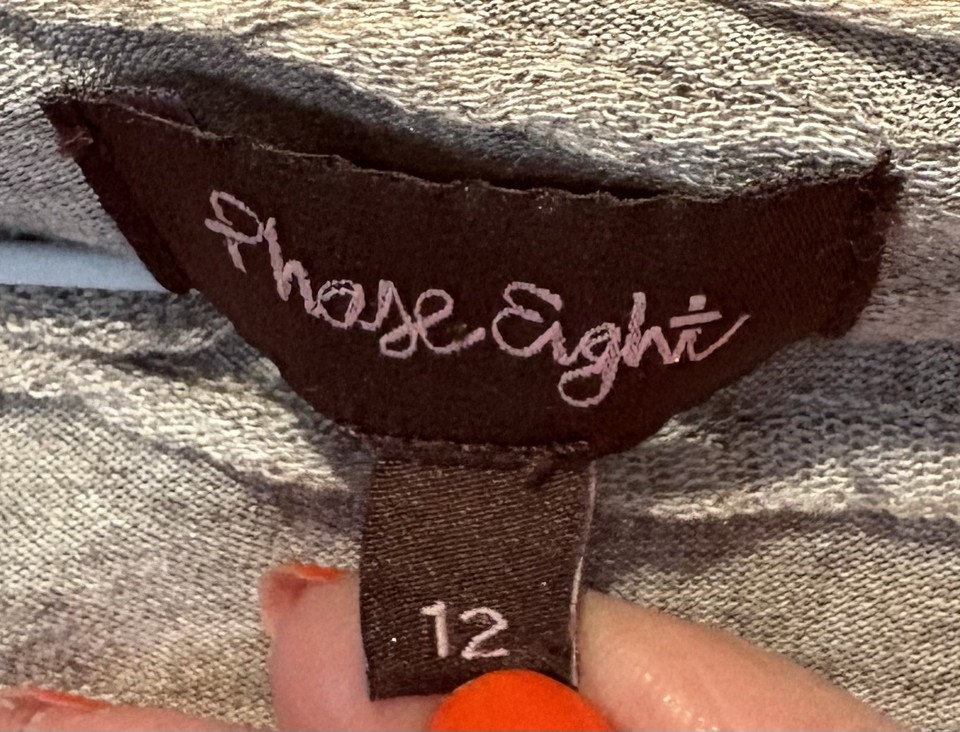 Phase Eight Grey Jaquard Wave Dress Size 12 | eBay