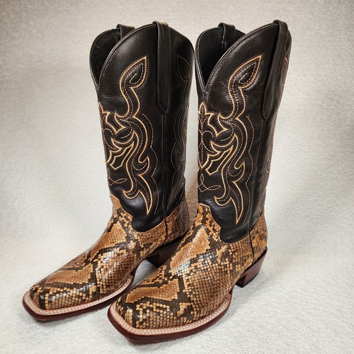 JB Dillon Women's Genuine Python Snake Skin Leather Cowboy Boots Size 9 ...