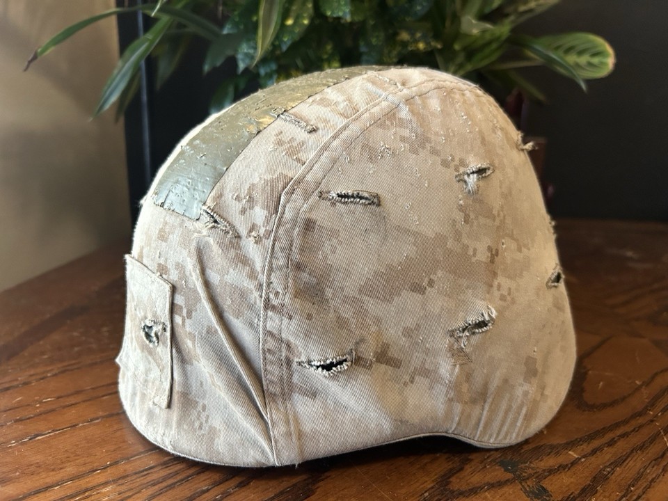 USMC Marine Corps Gentex PASGT Ballistic Helmet MARPAT Iraq War OIF OEF ...