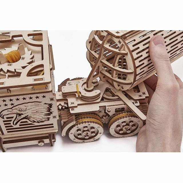 Wood Trick Tank Trailer for Big Rig Mechanical Wooden 3d Puzzle Model ...