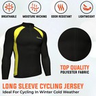 DIDOO Mens Long Sleeve Cycling Jersey Thermal Full Zip Winter Sports ...