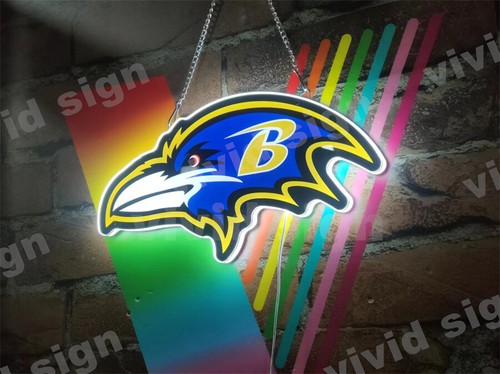 20" Baltimore Ravens Facing Left LED 2D Neon Sign Light Lamp Club Wall ...