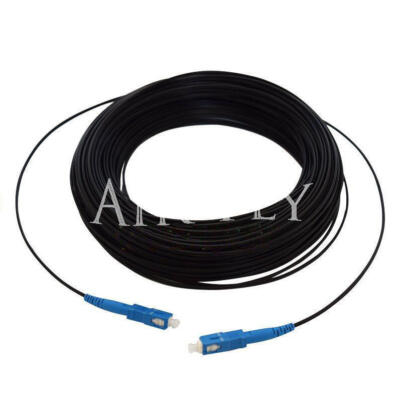 100M FTTH Fiber Optic Drop Cable Patch Cord SC to SC Simplex Singlemode ...