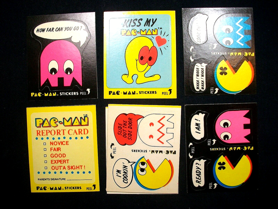 1980 Fleer PAC-MAN sticker cards QUANTITY U PICK READ DESCRIPTION ...