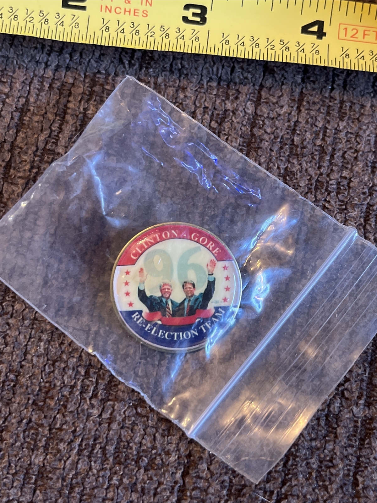 Clinton - Gore Re-Election Team 1996 Political Campaign Button Tie Tack ...