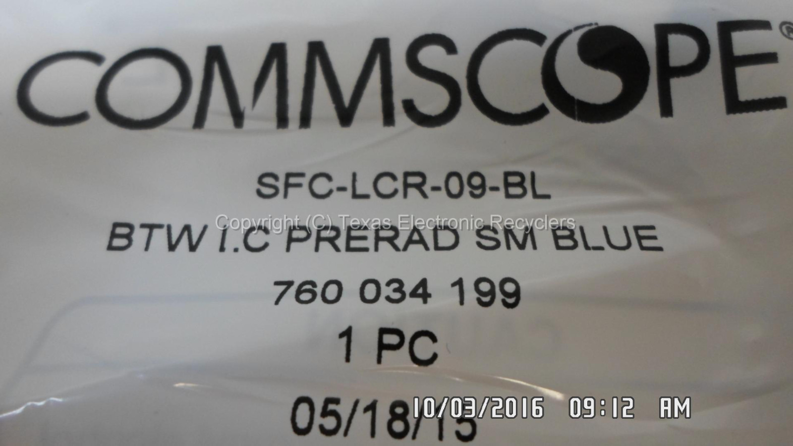 Qty 5 - Commscope SFC-LCR-09-BL BTW Pre-Rad 0.9mm Fiber Single Mode LC ...
