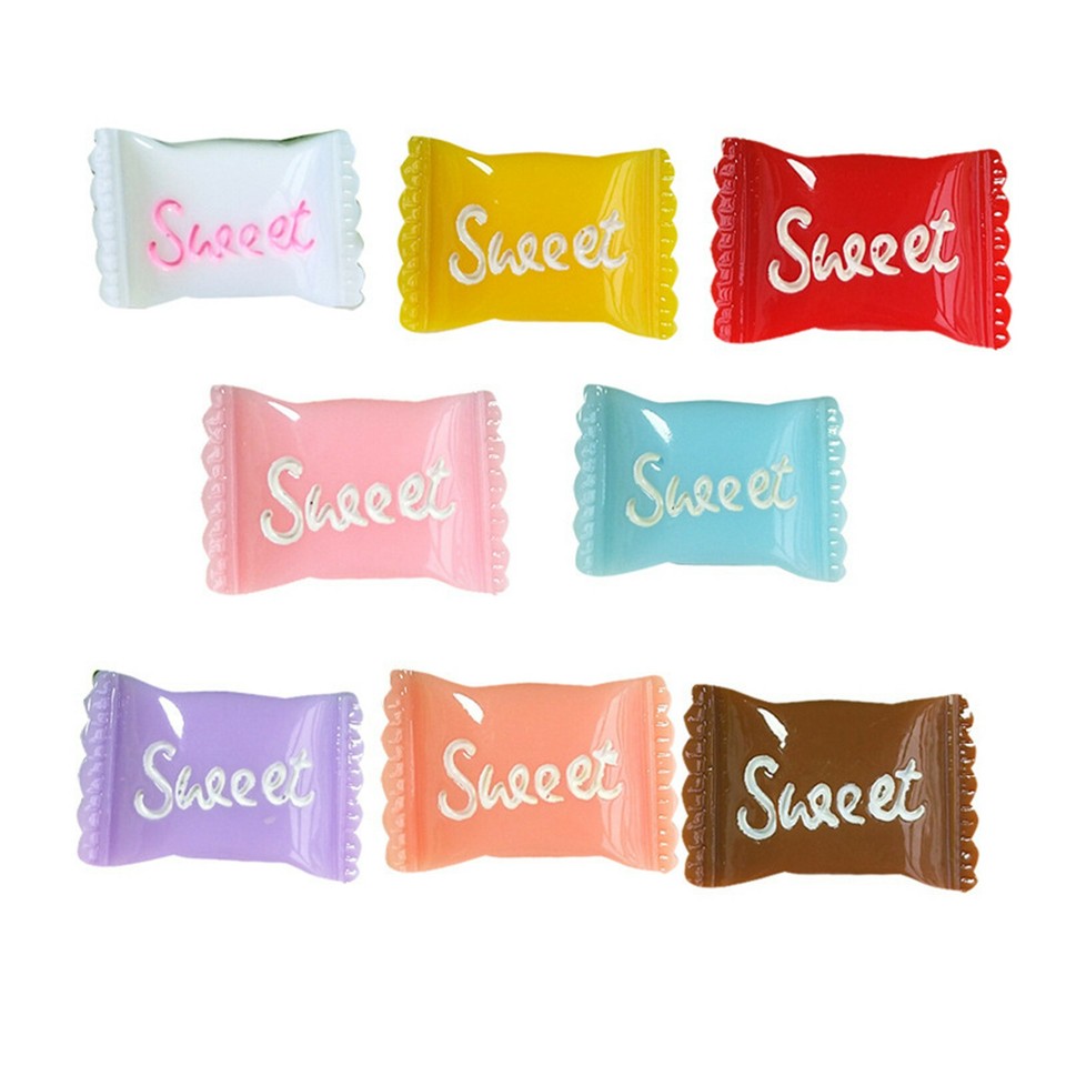 20 Mixed Color Flatback Resin Cute Sweet Candy Crafts Hair Bows ...