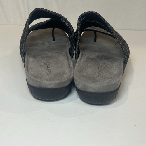 Baretraps Jonelle Black Vegan Leather Braided Strap Thong Slide Sandals Sz 9 | eBay