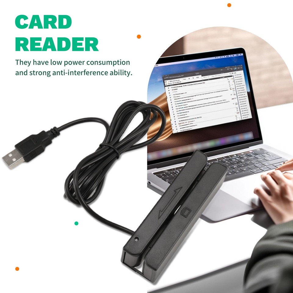 1X(MSR90 USB Magnetic Strip Card Reading Machine Card Reader Stripe ...