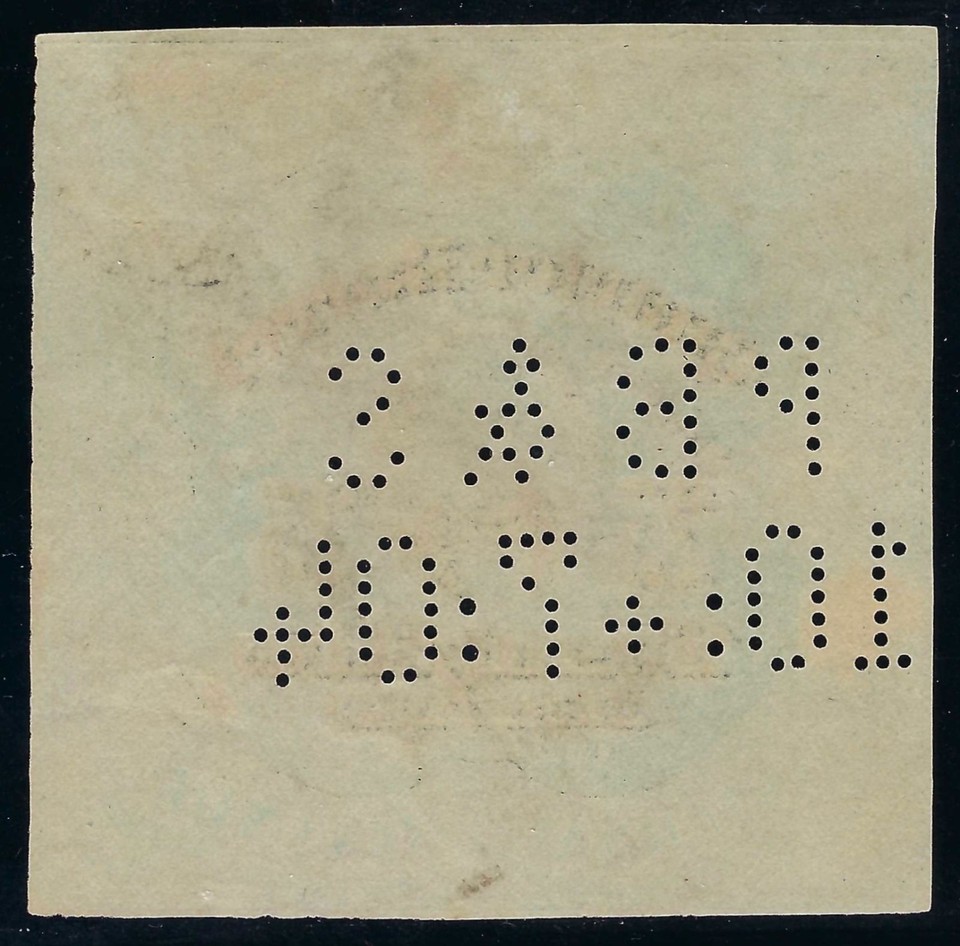 B&D: 1902 U.S. Scott REA77b Beer Stamp, 25c, 1/4 BBL, perfin cancel VF ...