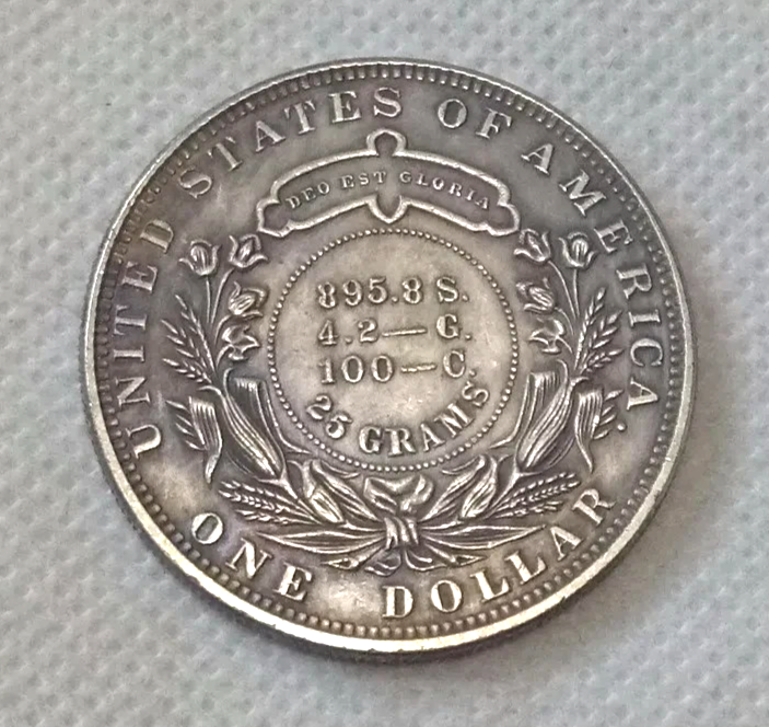 USA 1879 $1 Metric Hair-In-Bun Dollar Patterns Econumía Fantasy Coin ...