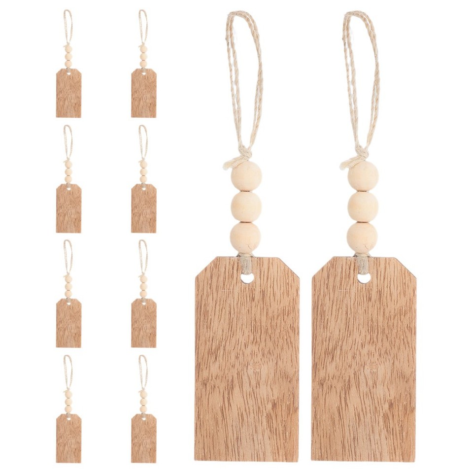 10pcs Wood Stocking Name Tags: Wooden Bead Blank Stocking Name Tags For ...