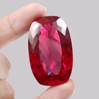 Natural Mozambique Blood Red Ruby Big Size Cushion Loose Cut Gemstone ...
