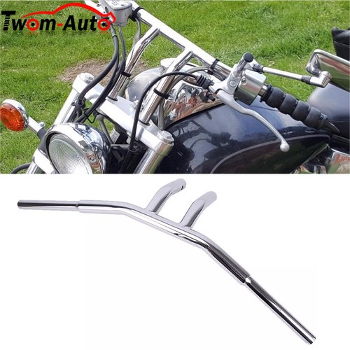 Universal Motorcycle 1" Chrome Custom 8" Rise T-Bar Handlebar Drag Bar ...