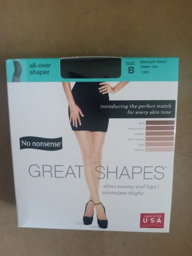 No Nonsense ~ Great Shapes Pantyhose ~ All-Over Shaper ~ Midnight Black ...